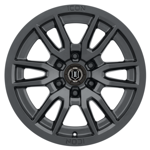 Icon Alloys Vector 6 17 X8.5 6-139.70 25 BKGLBL | Discount Tire